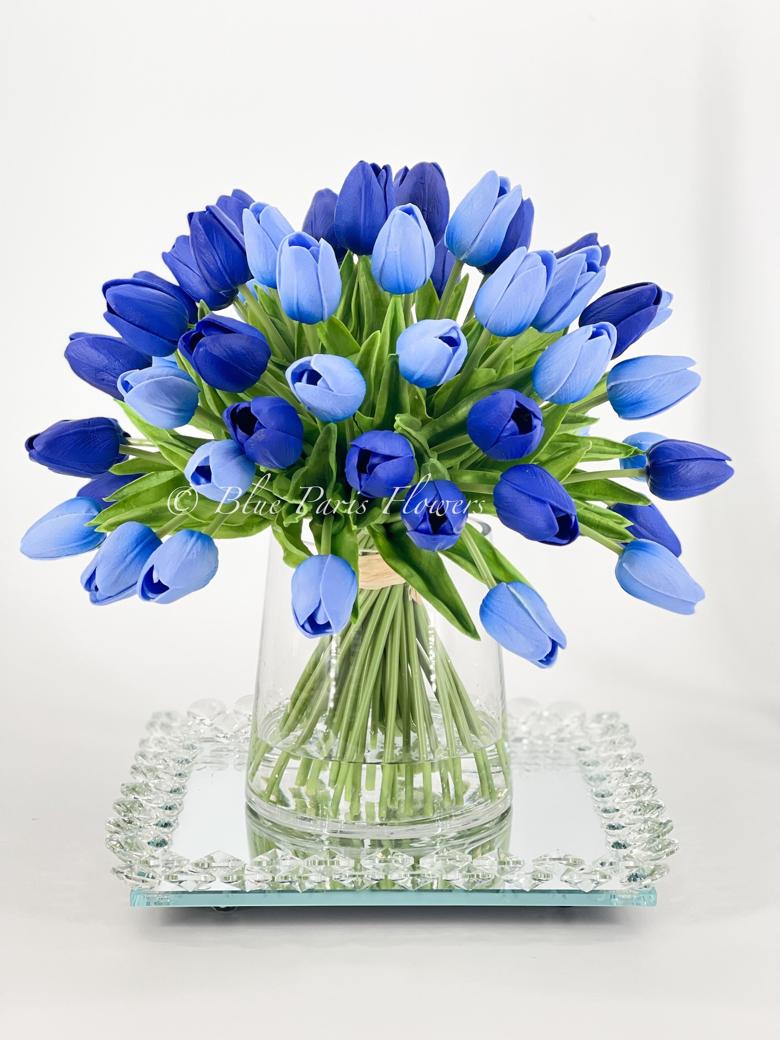 X-large 54 Blue Tulips Modern Faux Floral Arrangement Real - Etsy