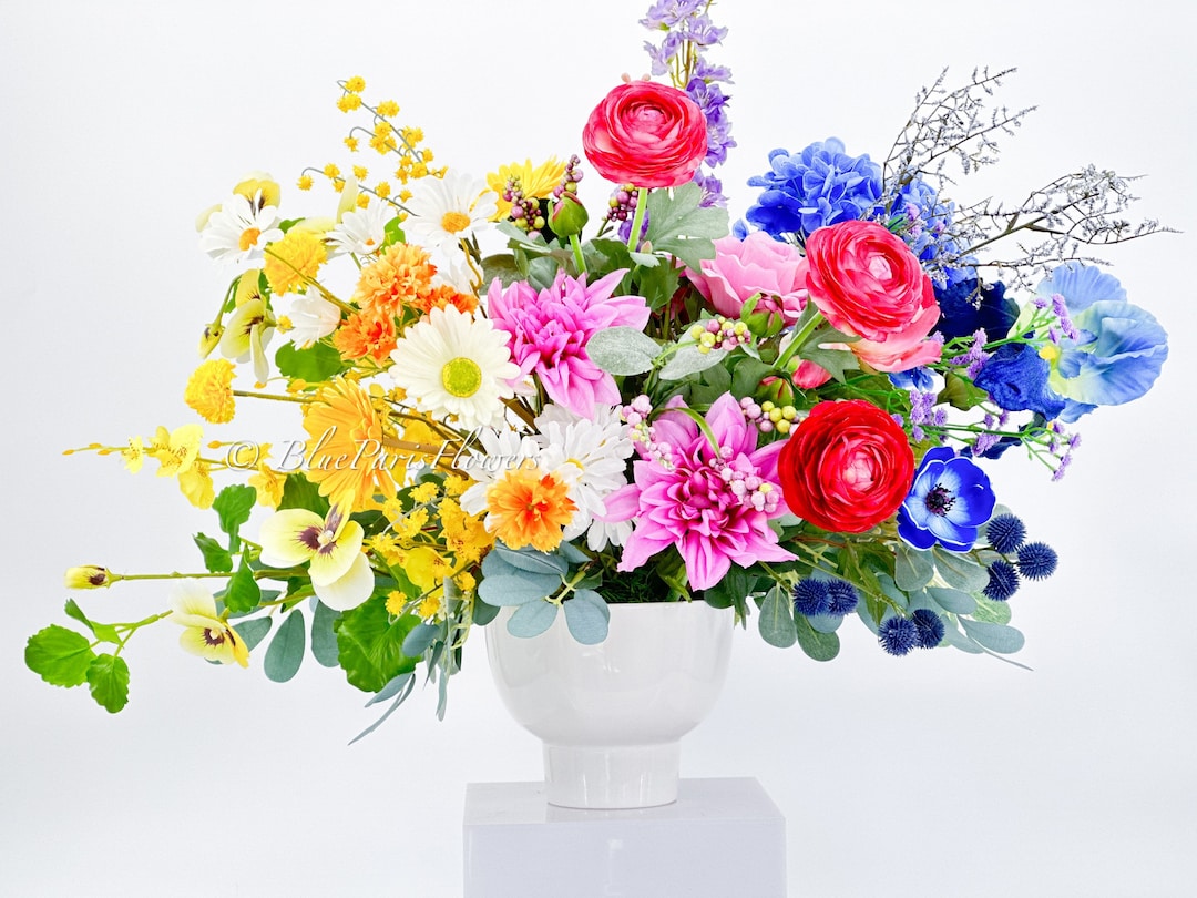 Spring Wild Flowers Mix Floral Arrangement, Roses, Peonies Extremely ...