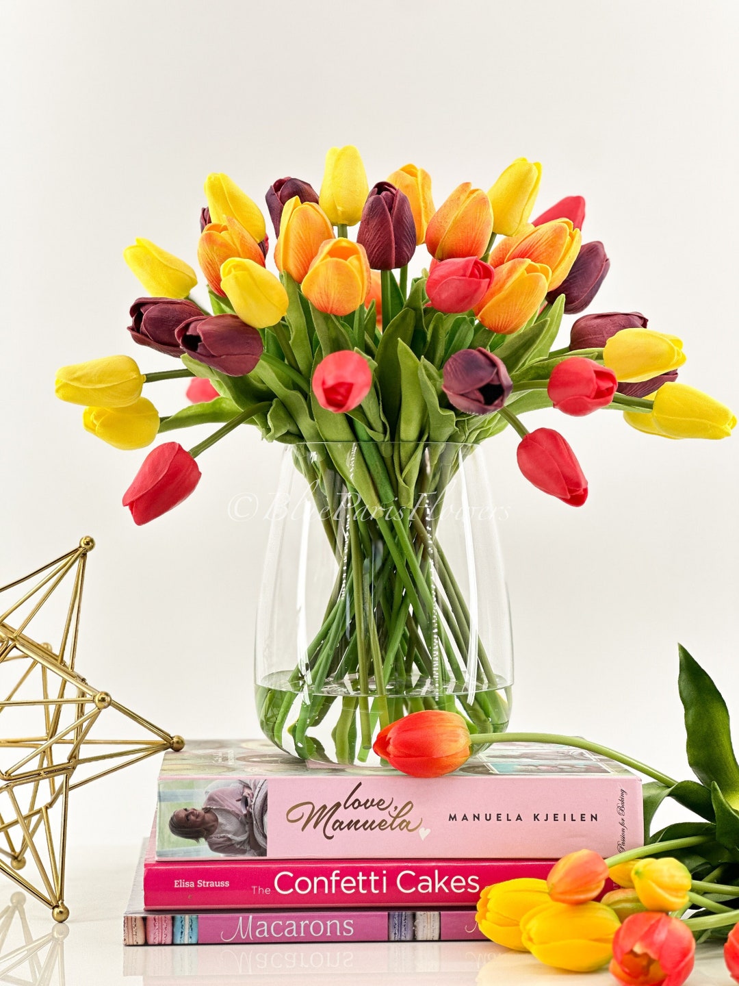 Real Touch Tulip Arrangement: French Country Faux Floral Centerpiece - Etsy