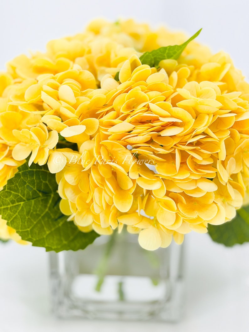 Yellow REAL TOUCH Hydrangeas in Vase Artificial Faux Flower - Etsy