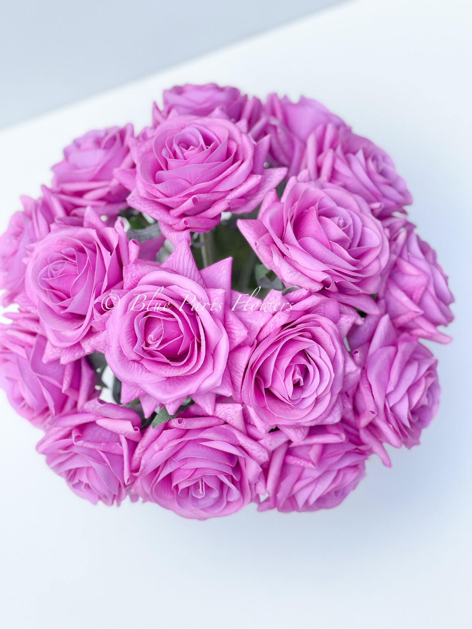 Real Touch Magenta Roses Arrangement in Vase French Country - Etsy