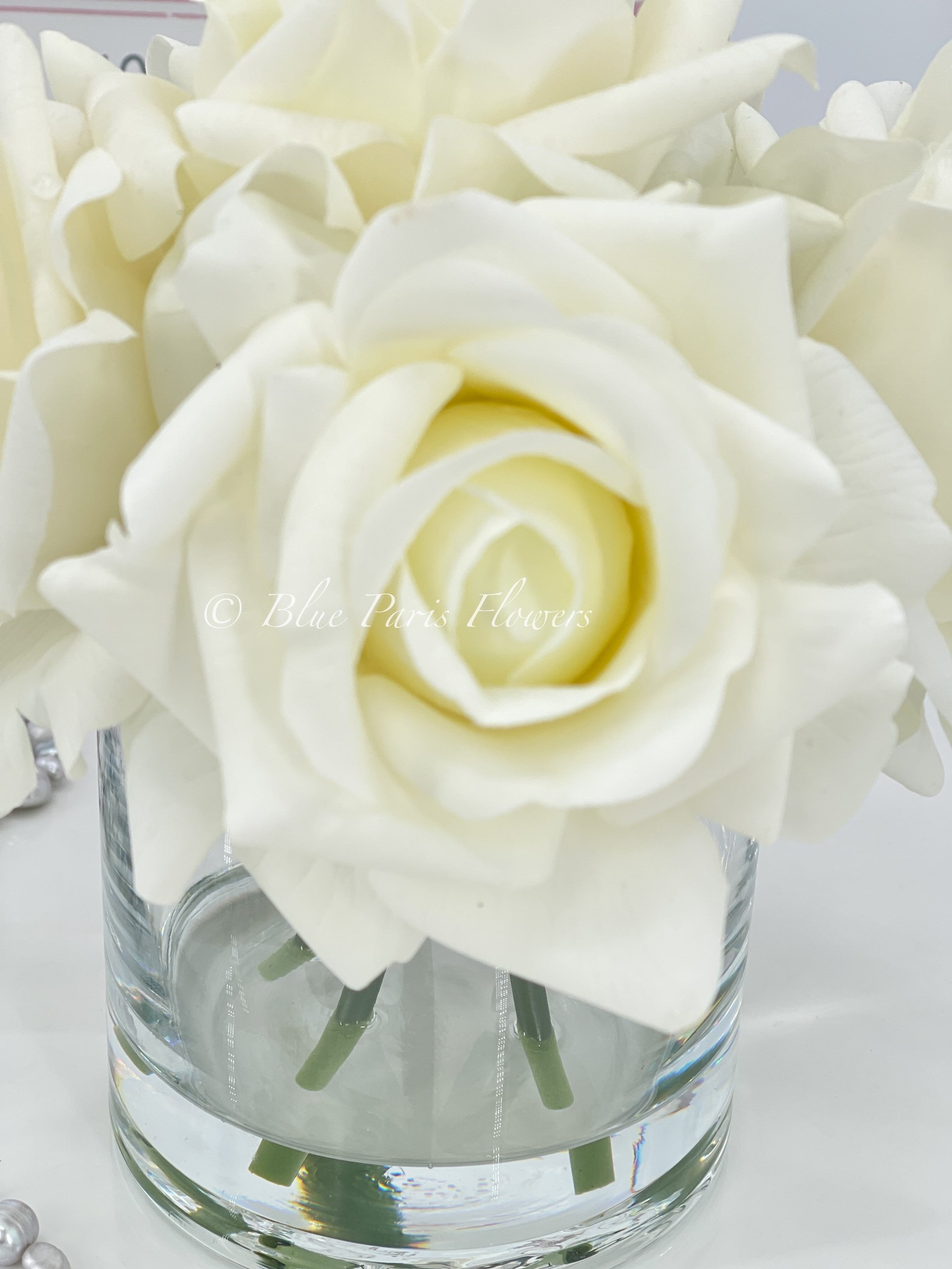 Real Touch White Roses Arrangement in Vase French Country - Etsy