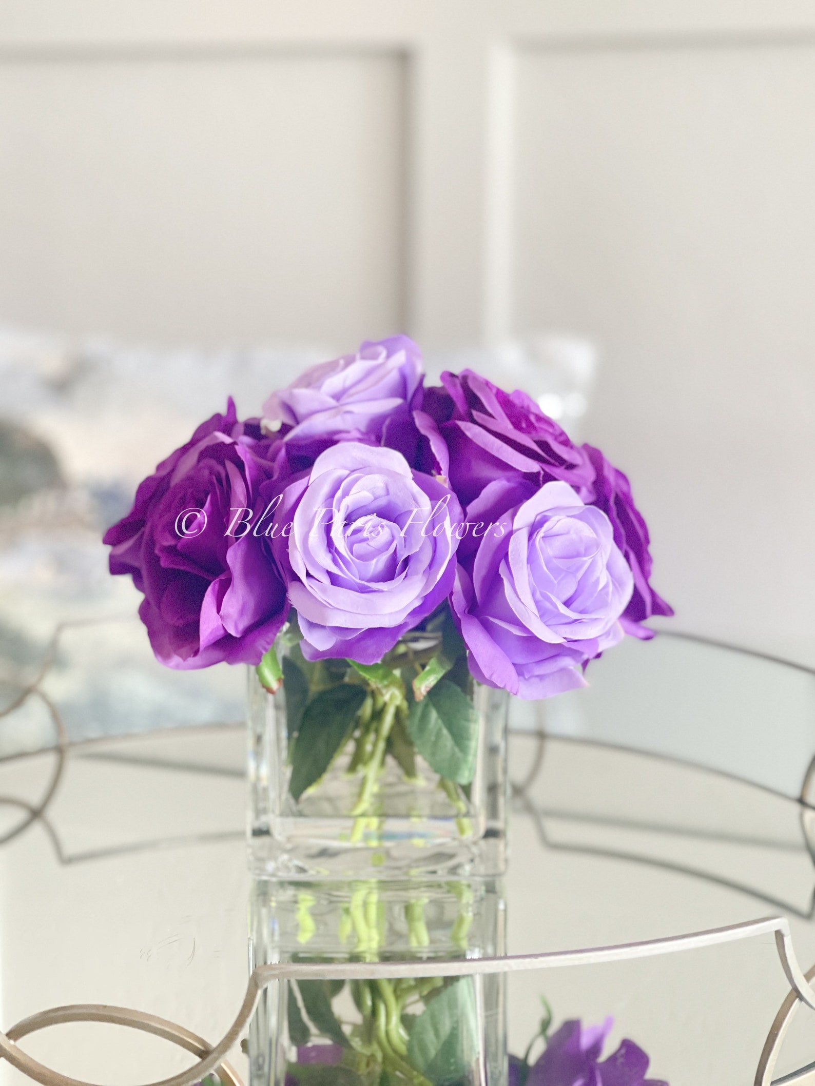 9 Purple-lavender Rose Arrangement-fake Floral Flowers - Etsy