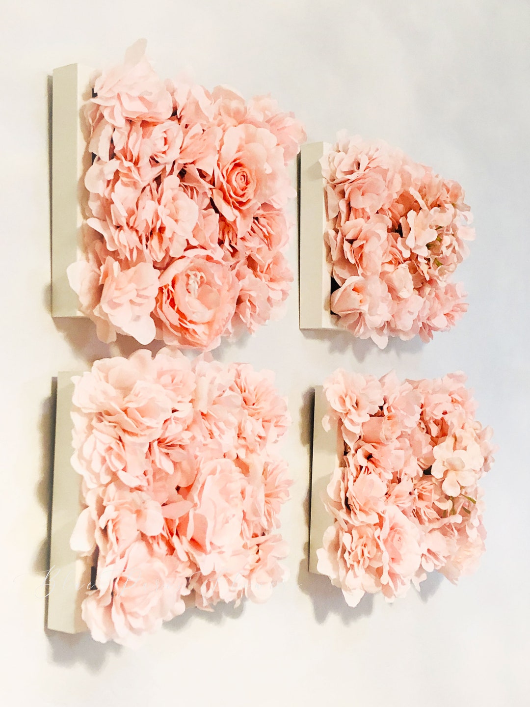 Floral Wall Rose Frame, Faux Pink Roses in Picture Frame, Birthday Gift ...