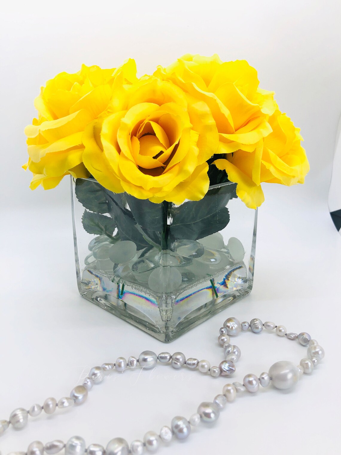 Yellow Rose Arrangement Artificial Faux Centerpiece Silk | Etsy