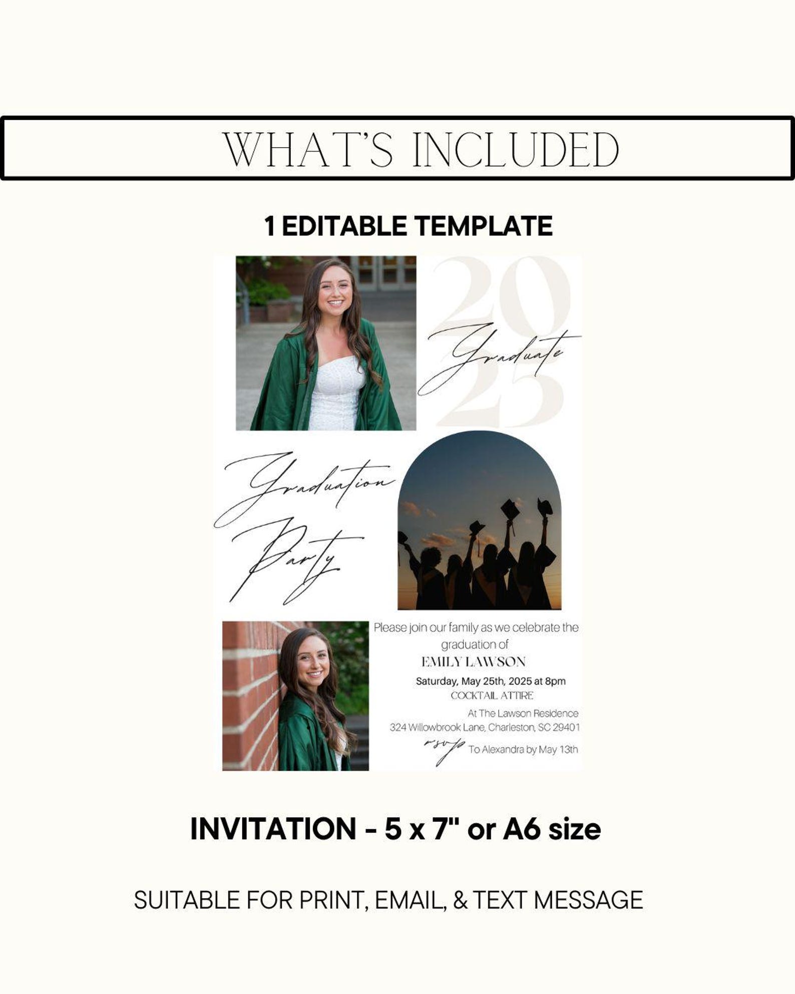 Class of 2025 Graduation Invitation | Graduation Party Invitation ...