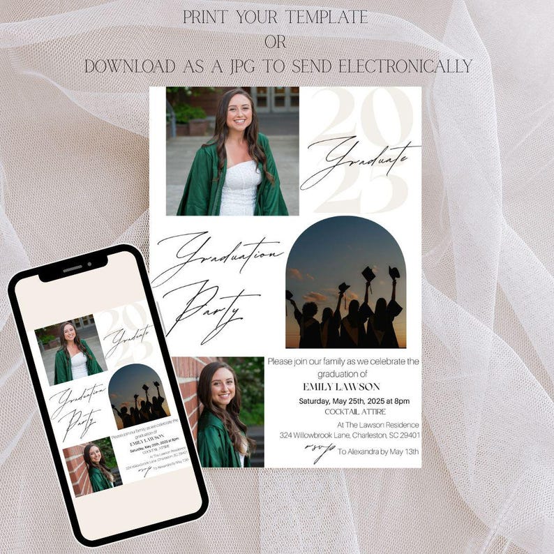 Class of 2025 Graduation Invitation | Graduation Party Invitation ...