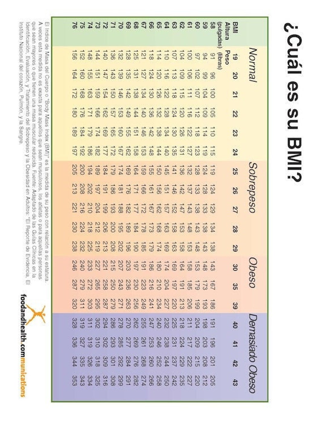 Spanish BMI Handout Flyer Stack of 50 - Etsy