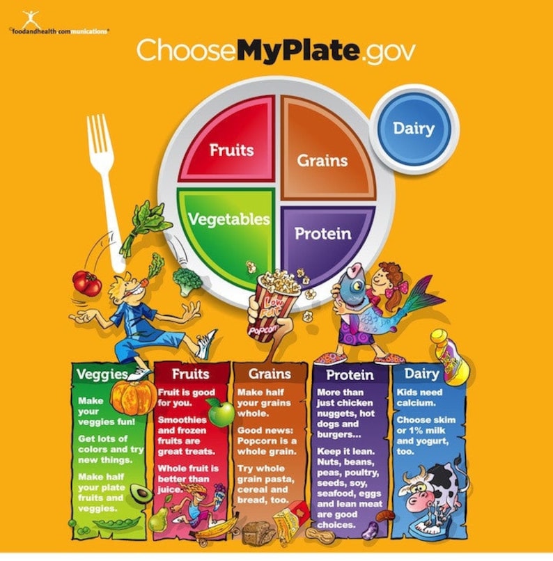 Myplate for Kids 40X30 Wall Decal Poster JUMBO - Etsy