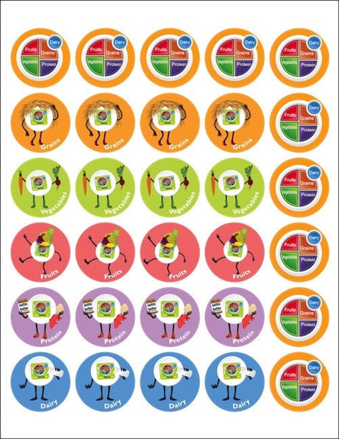 Myplate Stickers Kids School 90 Stickers - Etsy