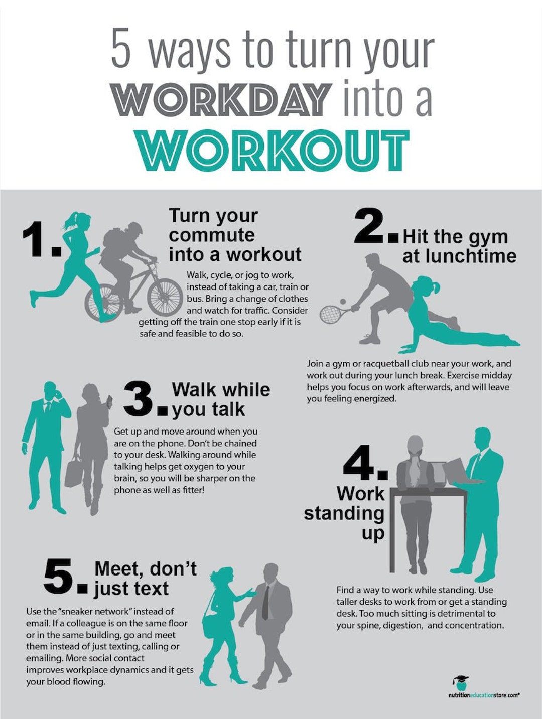Workday Workout Poster Exercise at Work Poster - 18" X 24" - Laminated ...