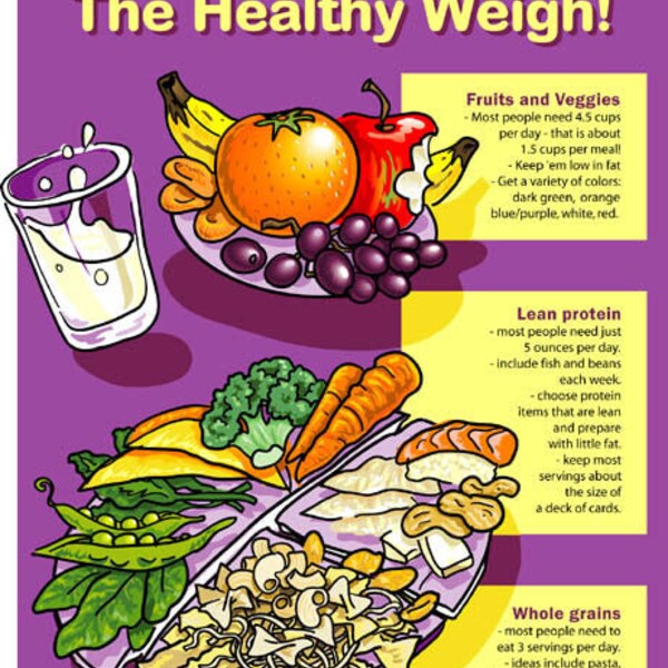 Healthy Plate Poster - Etsy