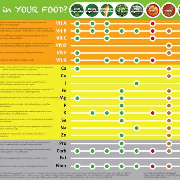 Vitamin and Minerals Poster - Etsy