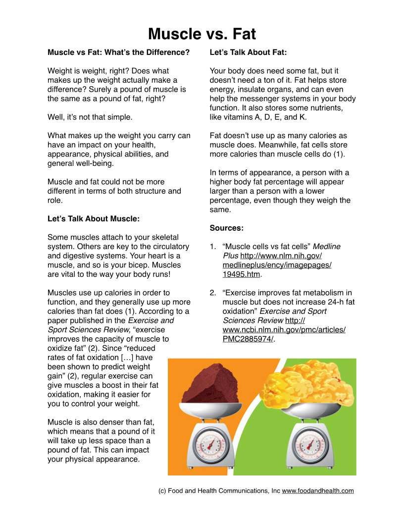 Muscle Versus Fat Poster 1 Pound Muscle Versus 1 Pound Fat - Etsy