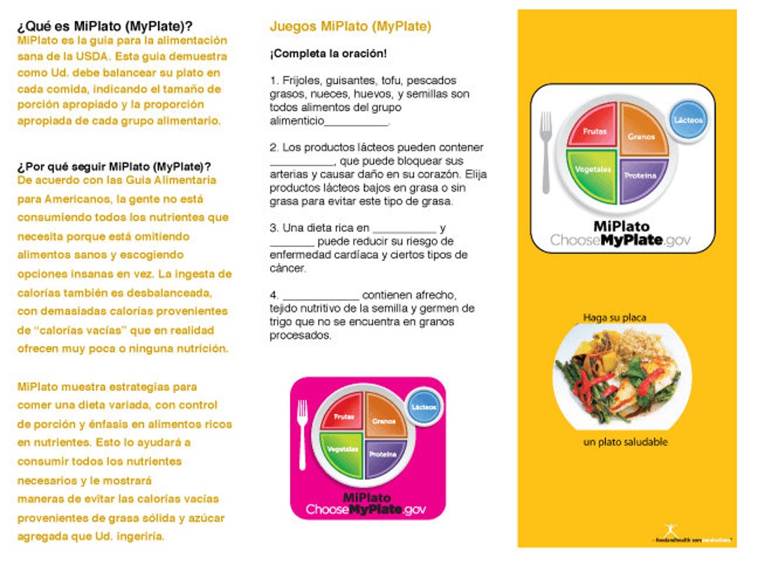 Miplato Spanish Myplate Brochures Pamphlets Packs of 25 - Etsy