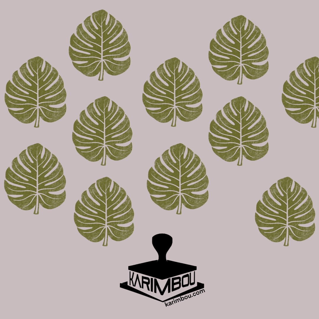 Tropical Leaf Block Print Stamp for Wall Decoration Application With ...