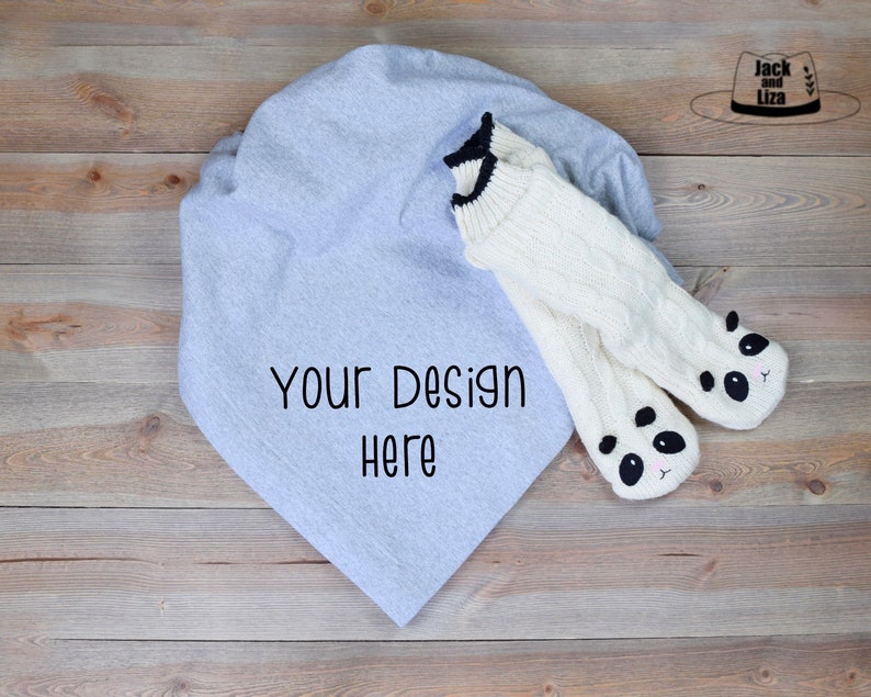 Gildan Stadium Blanket Mock Up Blanket Mockup Gray Blanket - Etsy