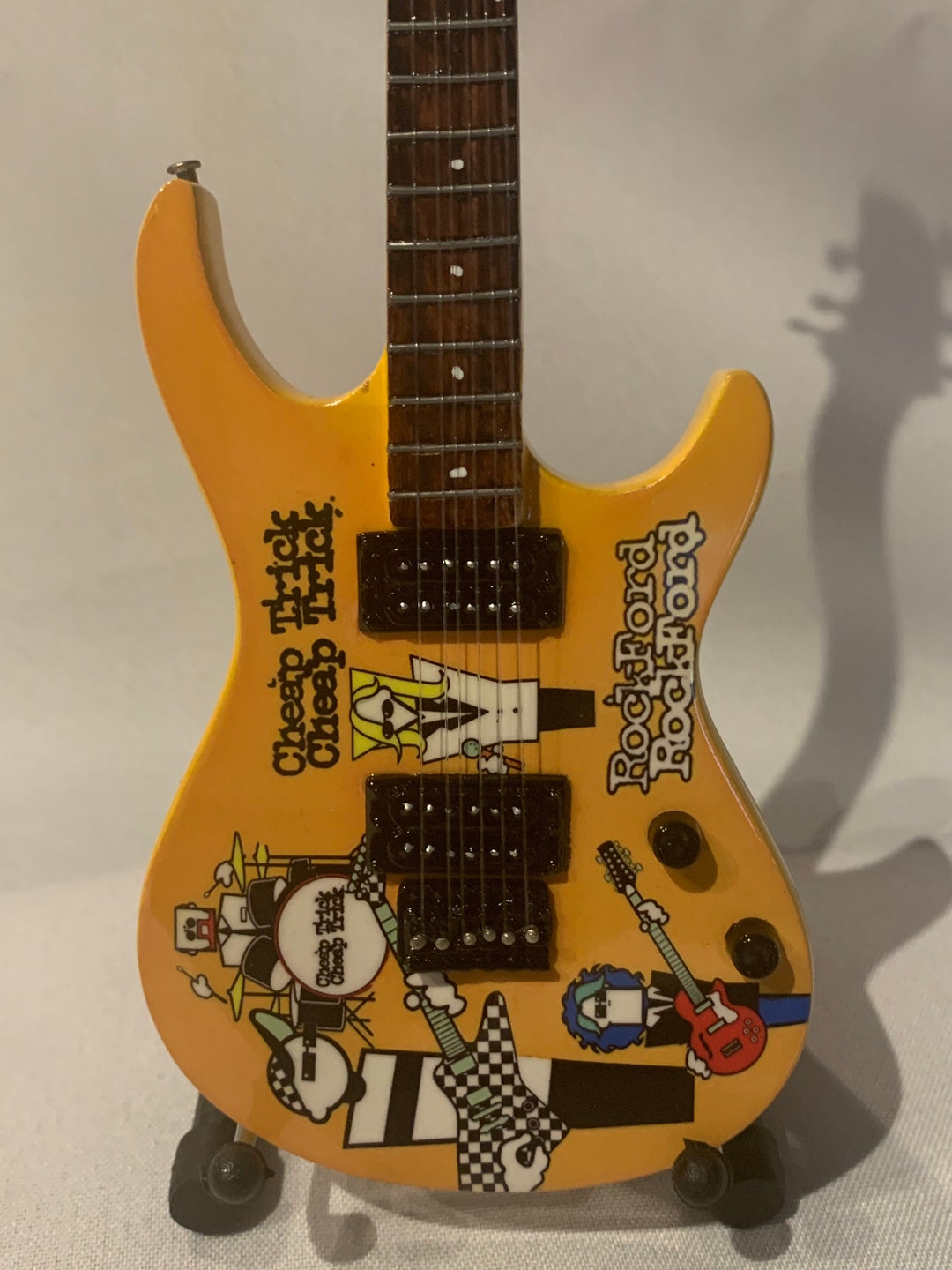 Cheap Trick Miniature 10” Tribute Guitar With Stand. Has Very Small ...