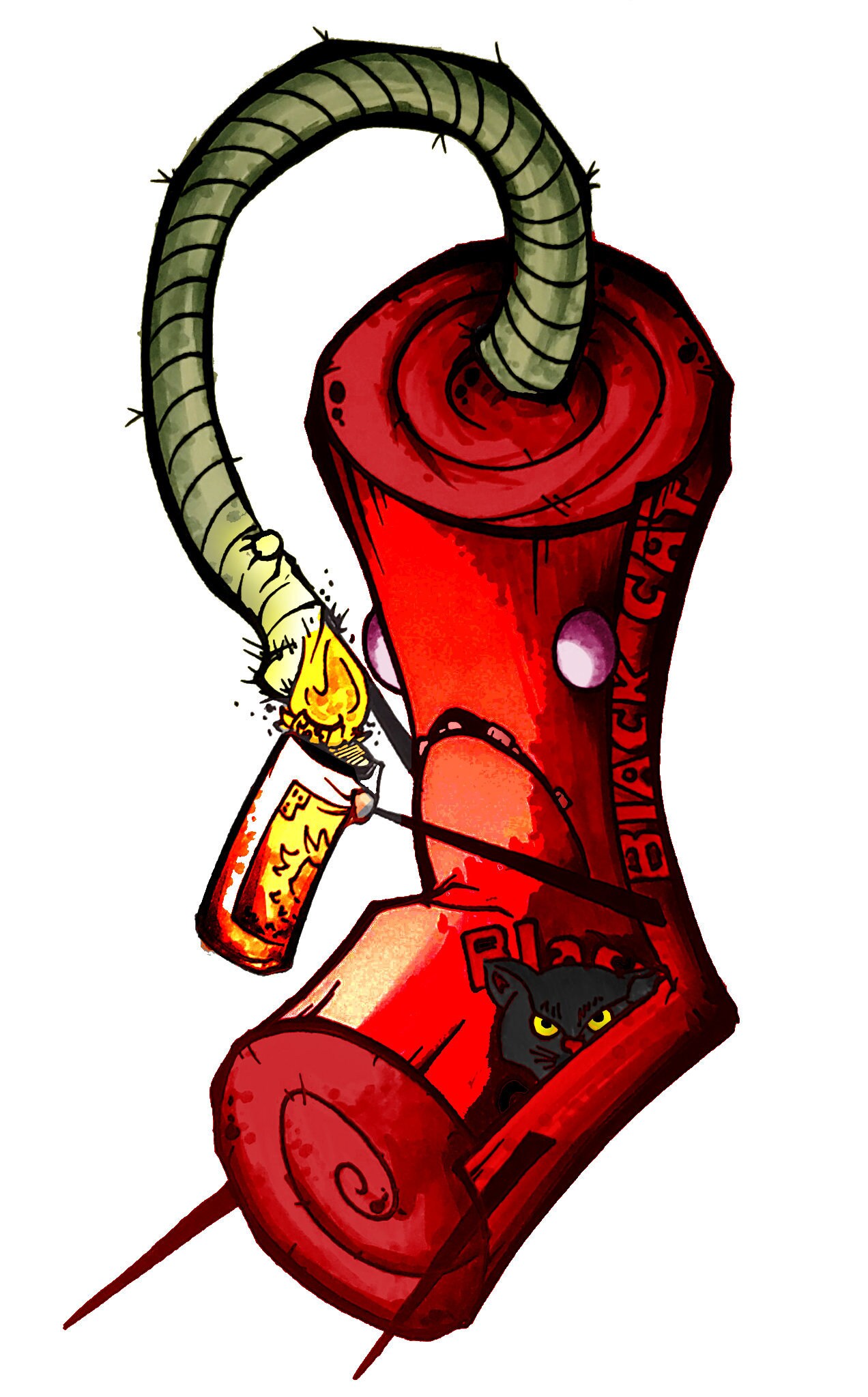 Black Cat Firecracker Lighting Himself Up - Etsy