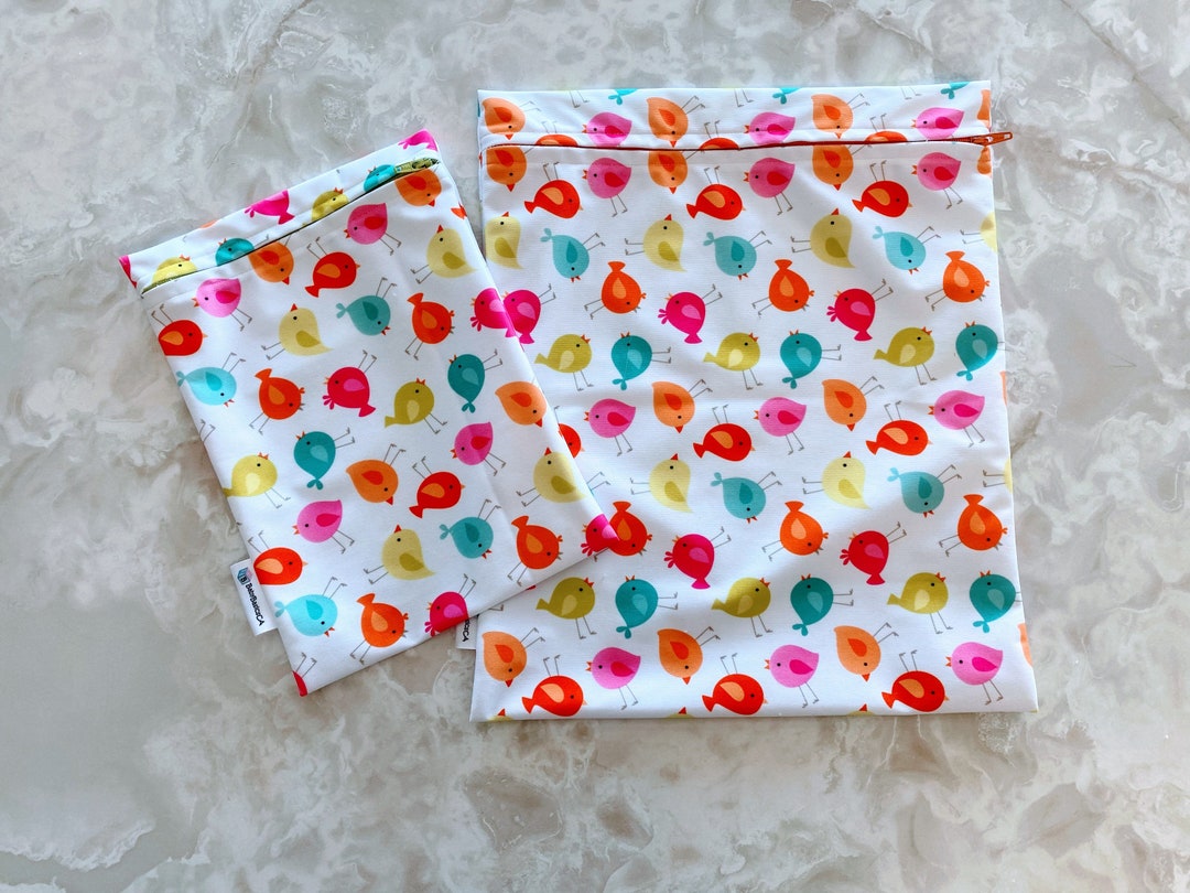 Little Birds Wet Bag Wet Dry Bag / Wet Bag for Cloth Pads / Wet Bags ...