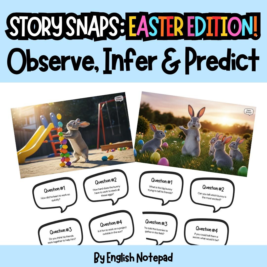 Easter Photo Prompts for Kids | Spring Writing Activities | Inferencing ...