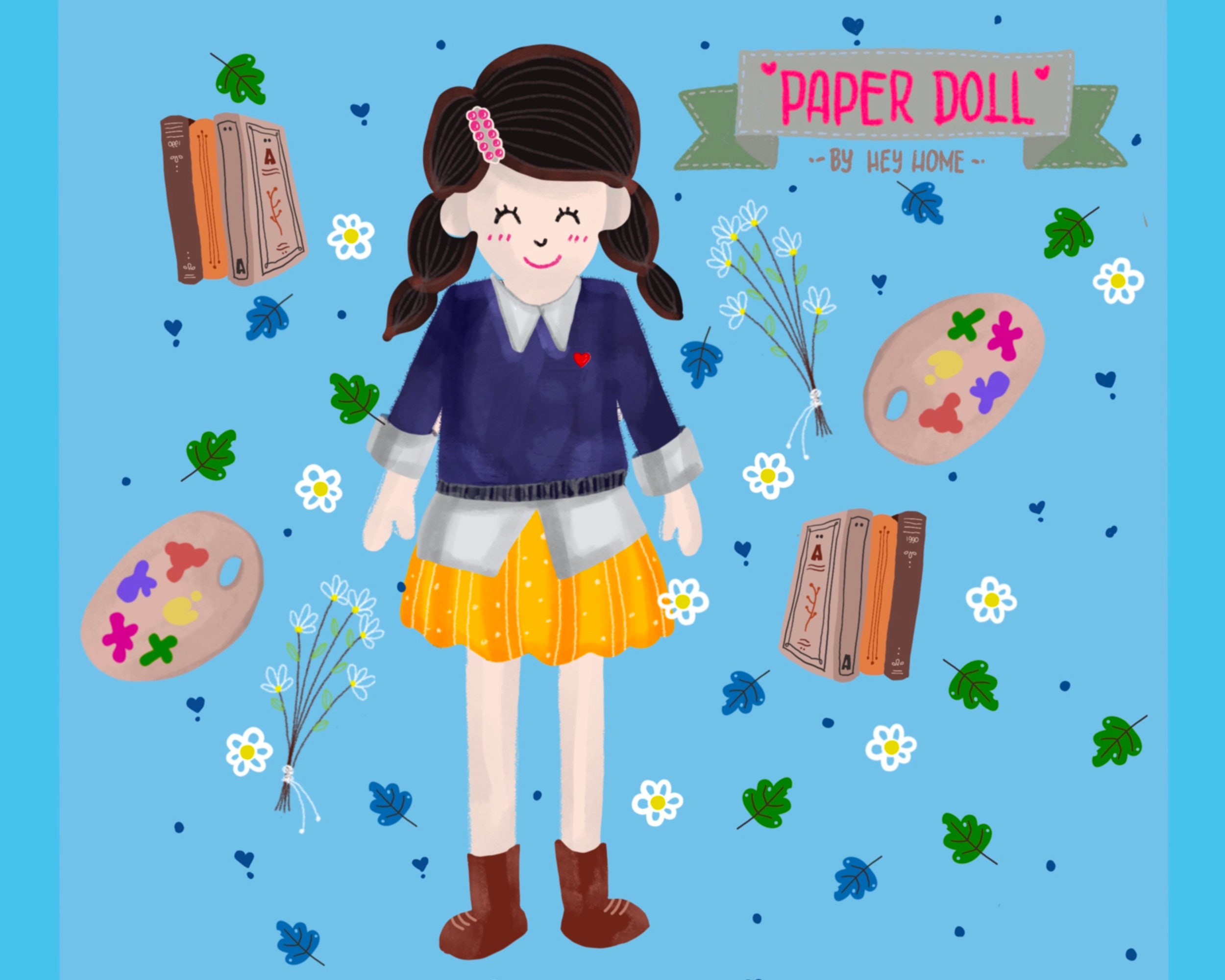 Paper Doll Farm Girl - Scandinavian Paper Doll - Printable Paper Doll ...