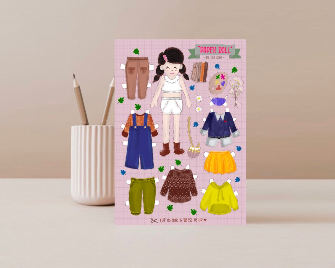 Paper Doll Farm Girl - Scandinavian Paper Doll - Printable Paper Doll ...