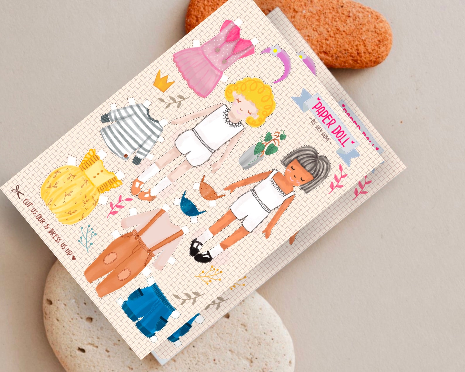 Paper Doll - Scandinavian Paper Doll - Two Girls Paper Doll Printable ...
