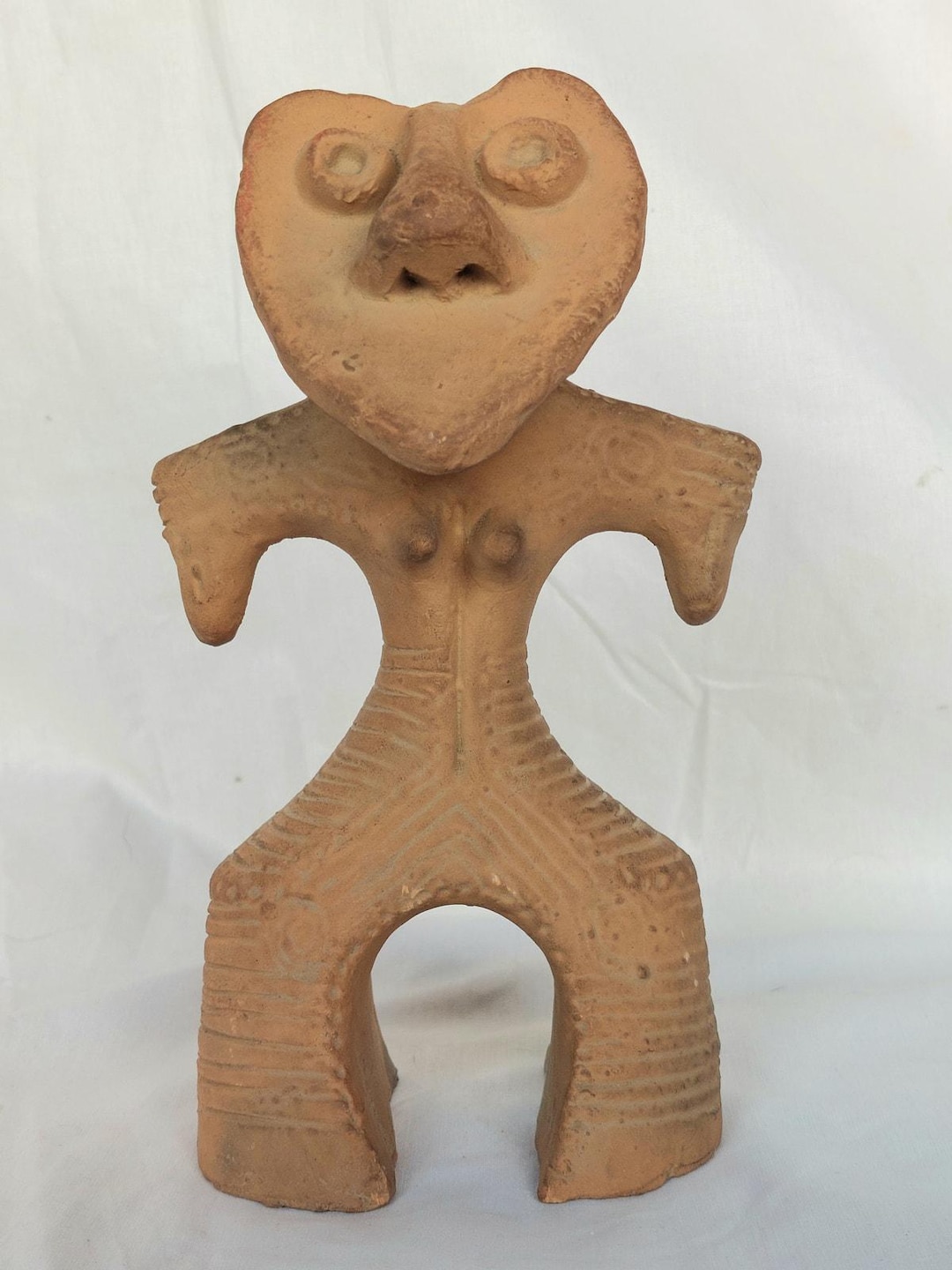 Vintage Haniwa Dogu Jomon Period Heart-shaped Face Clay Statue Replica ...