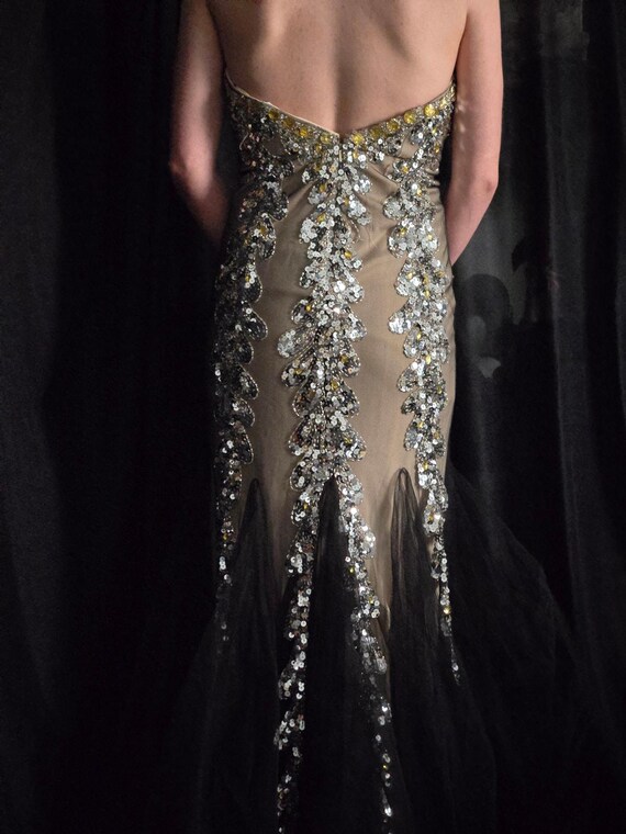 Gorgeous Jovani Black and Cream Sequin Gown/Prom Dres… - Gem