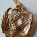 Vintage NOLAN MILLER Designer Double Swan Enamel/crystals Pendant ...