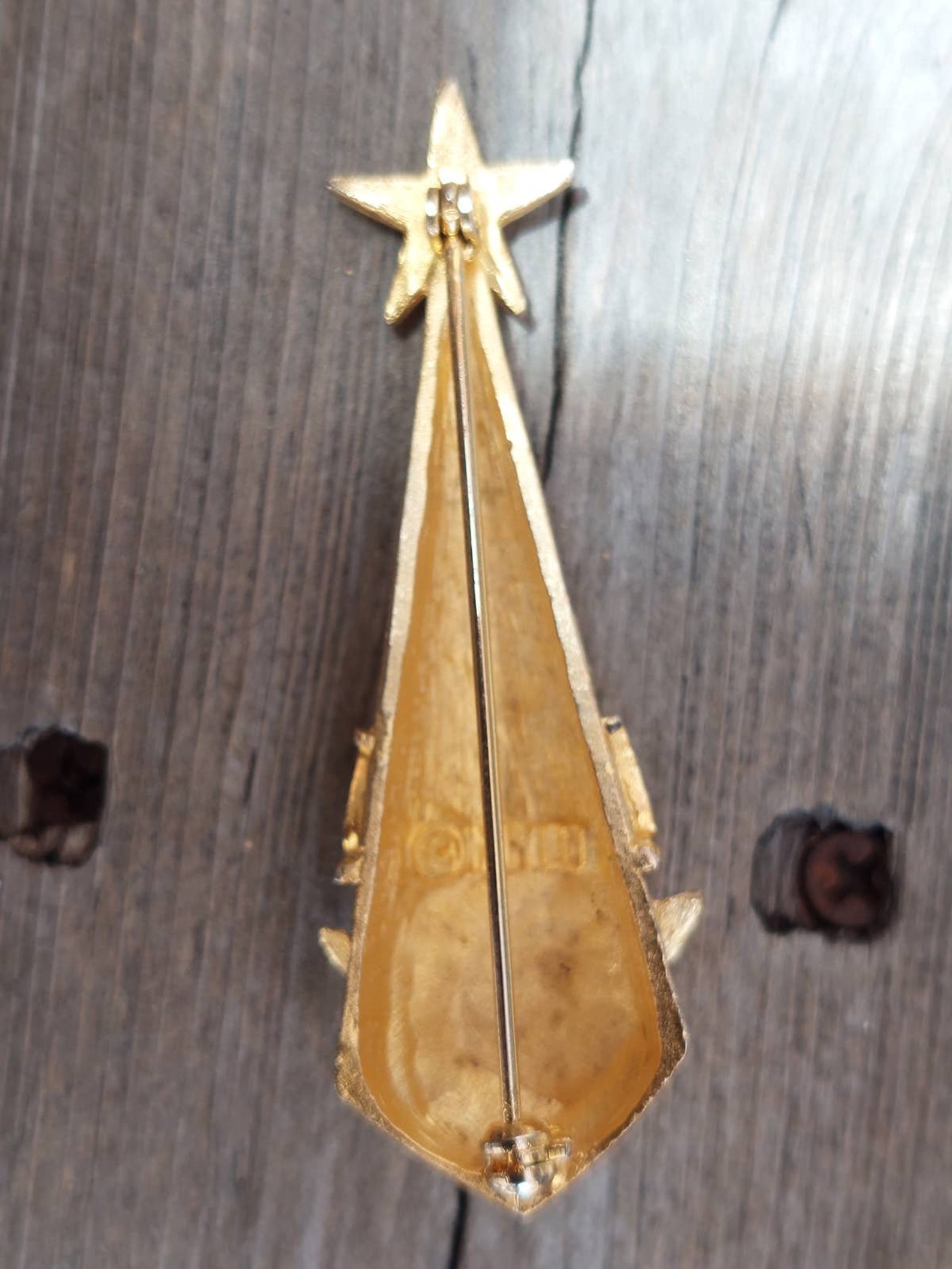 1980's MYLU Christmas Santa Claus Gold Tone Brooch - Etsy