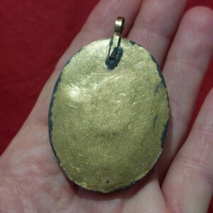 Vintage Brass & Inlay Turquoise Oval Shaped Statement Pendant - Etsy