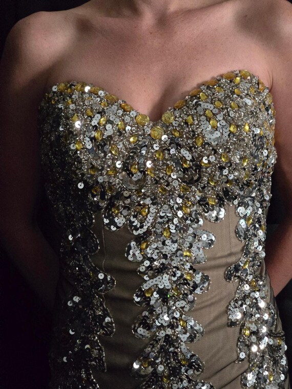 Gorgeous Jovani Black and Cream Sequin Gown/Prom Dres… - Gem