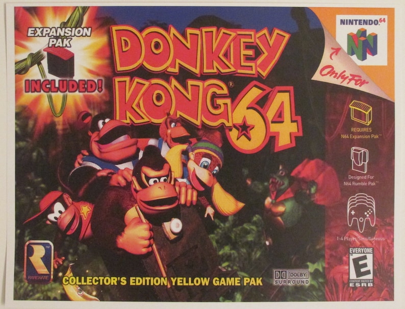 Nintendo 64 Retro Video Game Box Art Reproduction Four 11x8.5 | Etsy