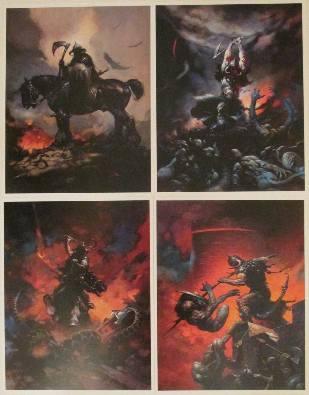 Frank Frazetta Death Dealer Reproduction Art Poster Prints Four 8.5x11 ...