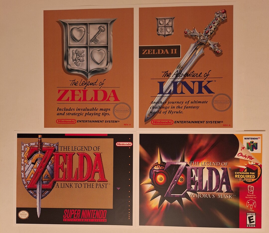 Nintendo Retro Video Game Box Art Reproduction Four Poster Prints ...