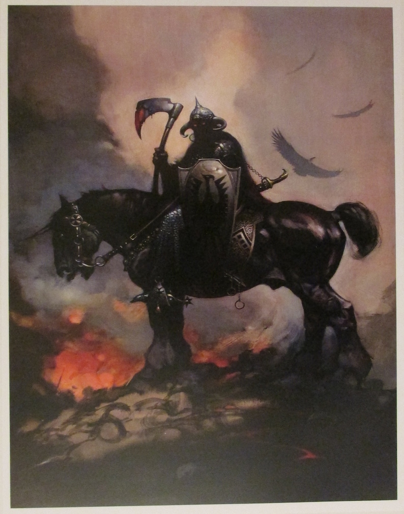Frank Frazetta Death Dealer Reproduction Art Poster Prints - Etsy