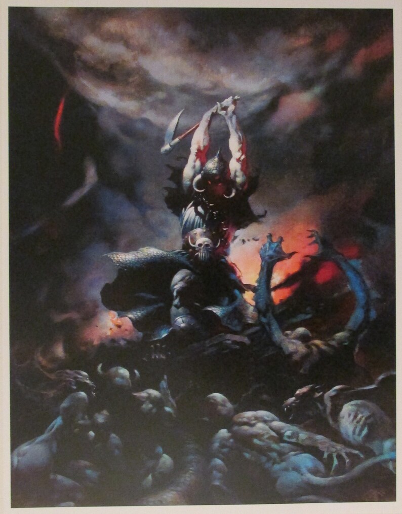 Frank Frazetta Death Dealer Reproduction Art Poster Prints Four 8.5x11 ...