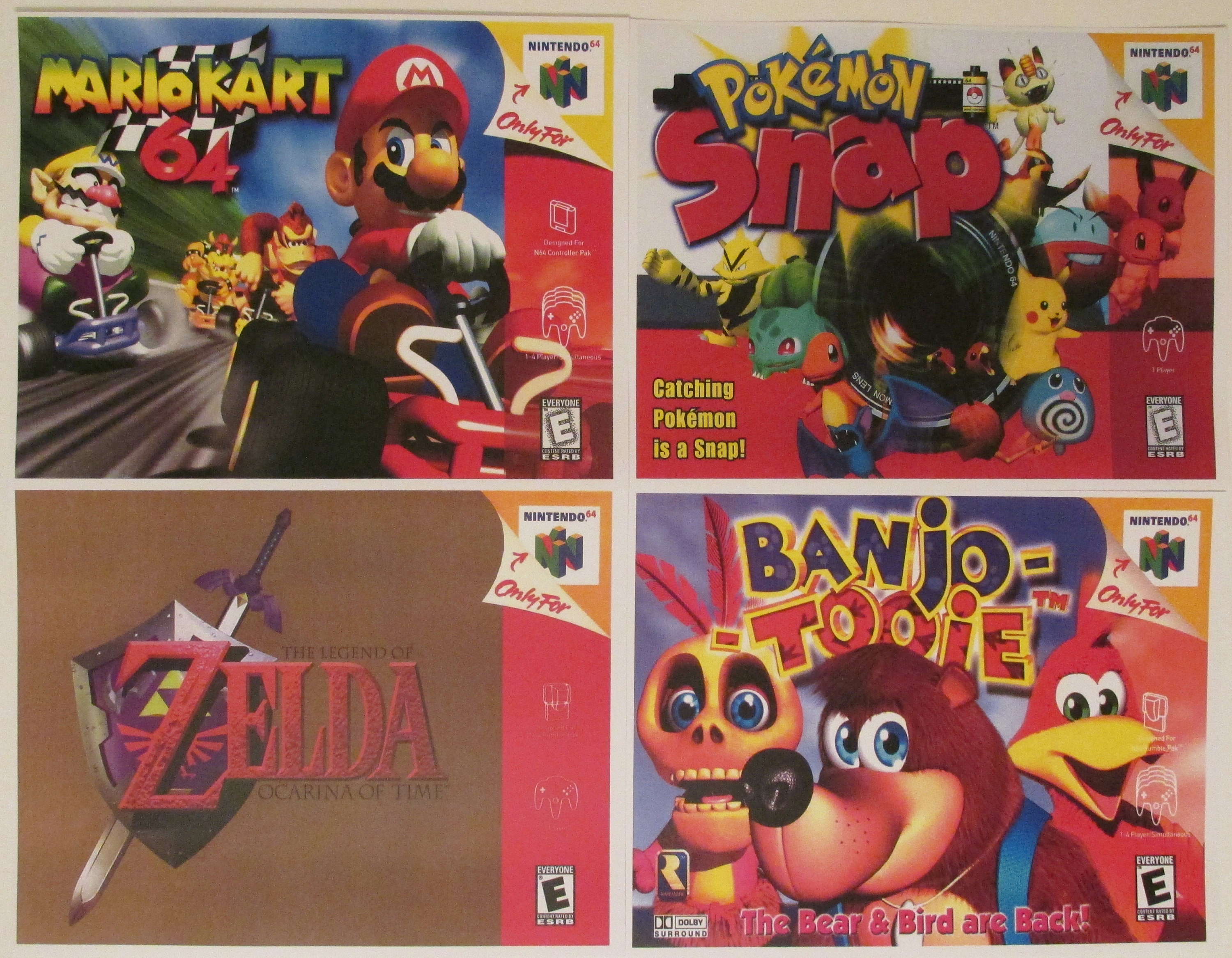 Nintendo 64 Retro Video Game Box Art Reproduction Four 11x8.5 - Etsy.de