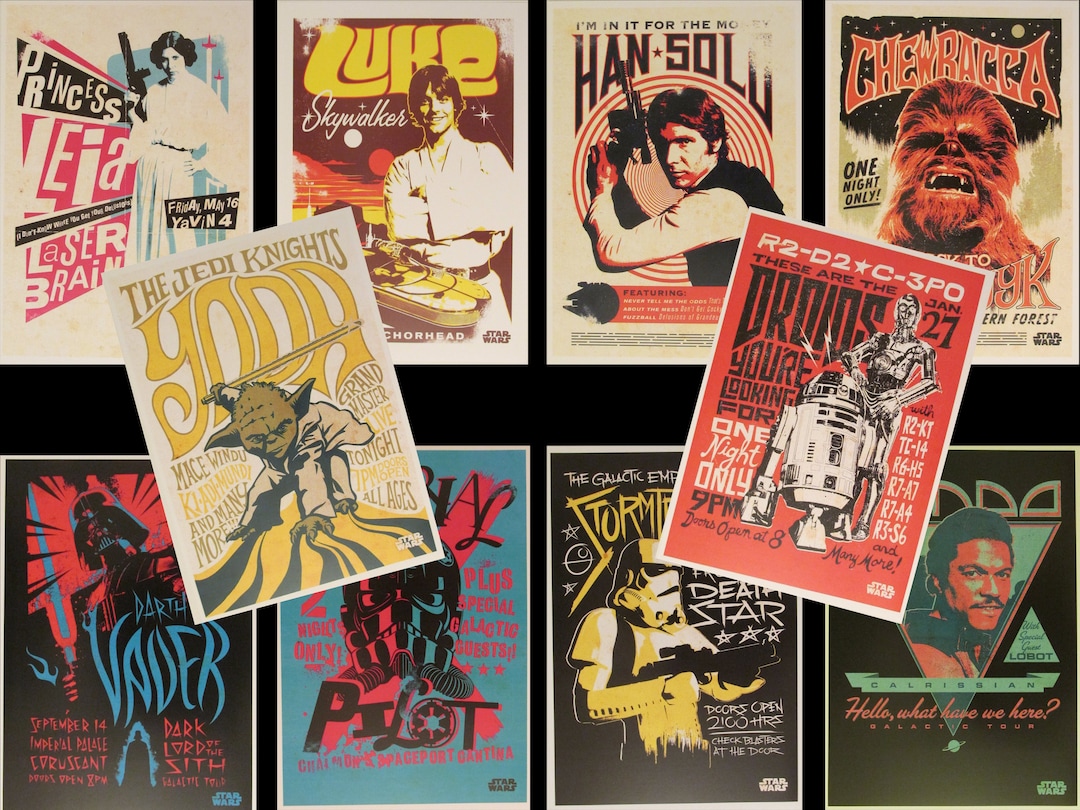 Star Wars Concert Posters Prints TEN 8.5x11 Poster Prints Luke, Leia ...