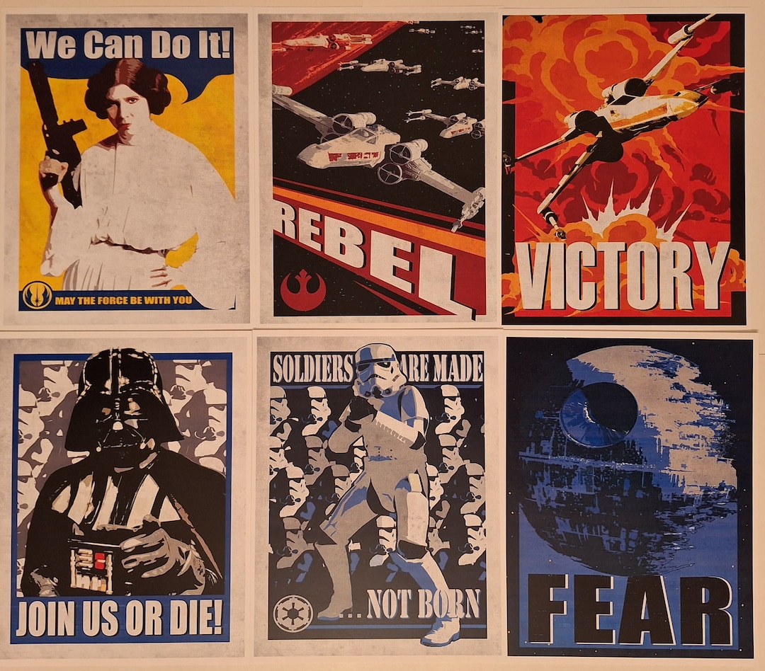 Star Wars Galaxy Propaganda Posters Art Prints - Six 8.5x11 Poster ...