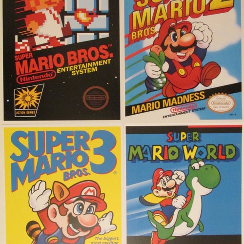 Nintendo Super Mario Bros NES/SNES Retro Video Game Box Art - Etsy