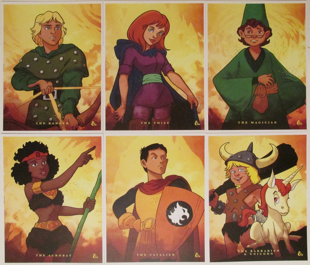 Dungeons and Dragons Cartoon Characters Fantasy Adventure Art Poster ...