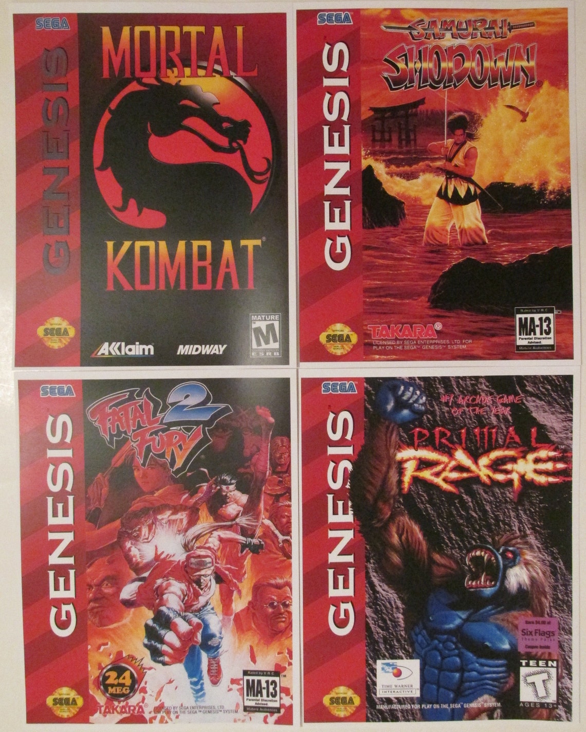 Sega Genesis Video Game Box Art Reproduction Four 8.5x11 - Etsy