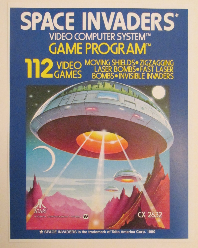 Atari 2600 Video Game Box Art Reproduction Four 8.5x11 Poster Prints ...