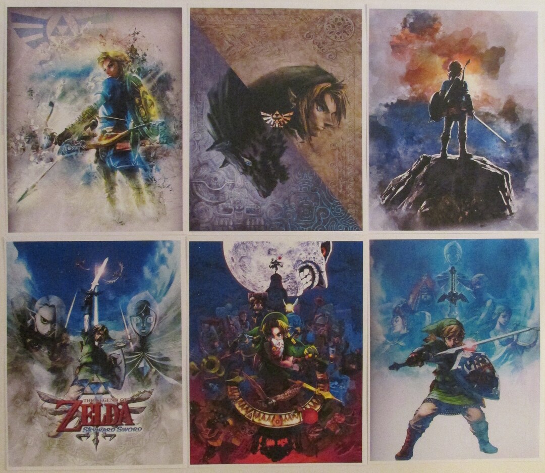 Nintendo Legend of Zelda Video Game Box Art Reproduction Six 8.5x11 ...