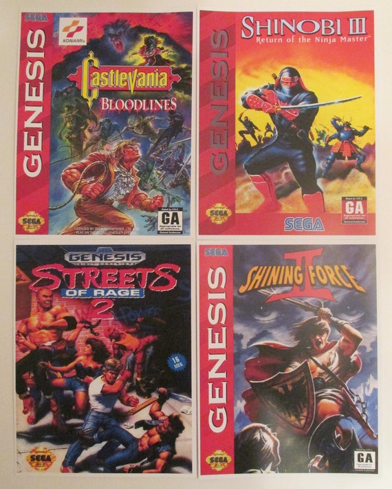 Sega Genesis Video Game Box Art Reproduction Four 8.5x11 | Etsy