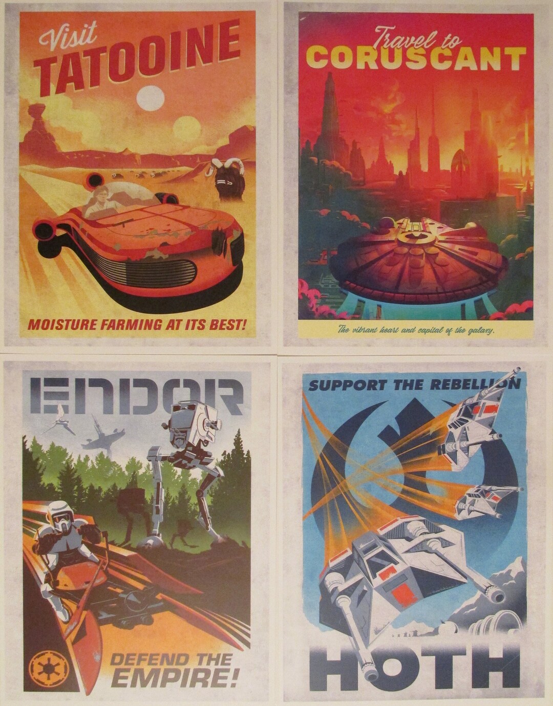 Star Wars Travel Posters Art Prints Four 8.5x11 Poster - Etsy