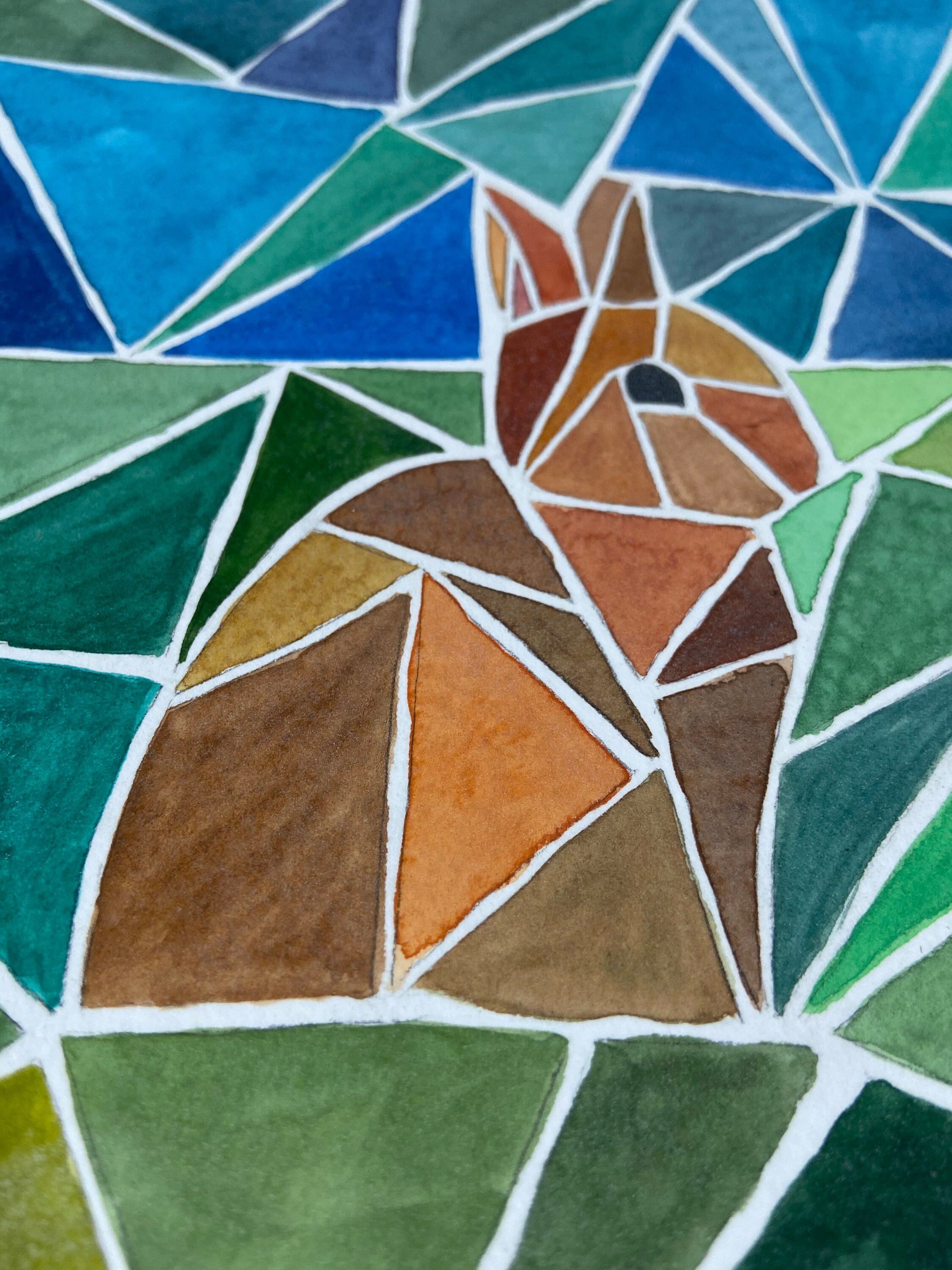 Watercolor Rabbit Mosaic — Holden A Note
